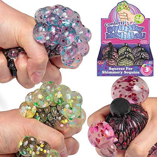 Amazon.com: Tobar Confetti Squishy Mesh Ball Toy - 1 Colour Sent at ...