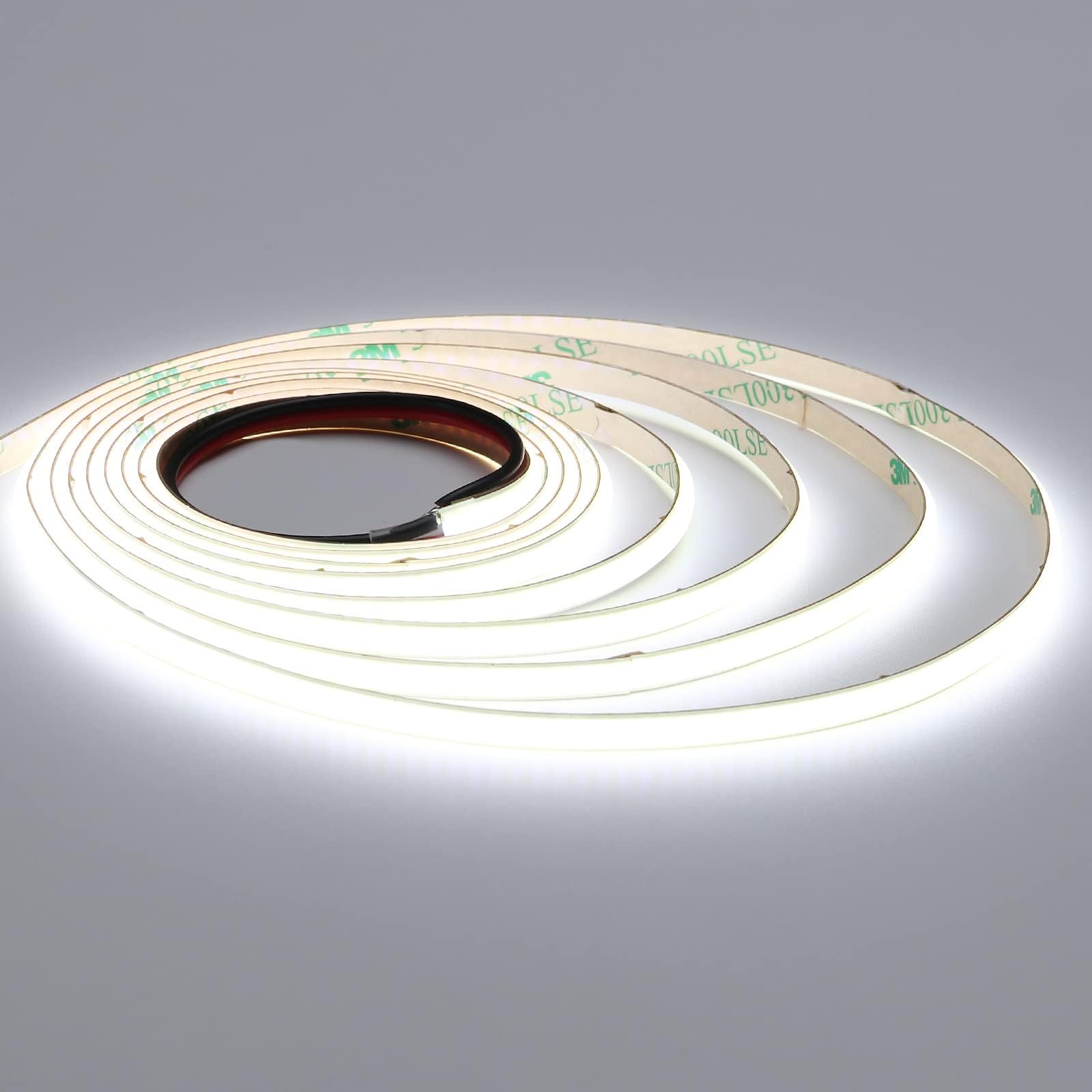 TOPAI 12V Thin 5mm COB LED Strip Light 6000K Cool White 5M Bright ...