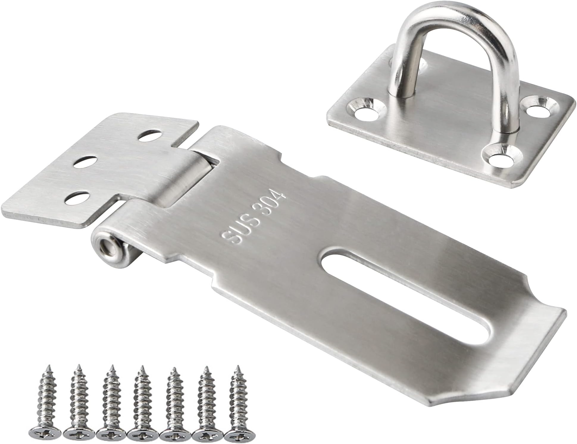 HOWDIA 4 Inch Door Hasp Latch 90 Degree, Stainless Steel Safety Right ...