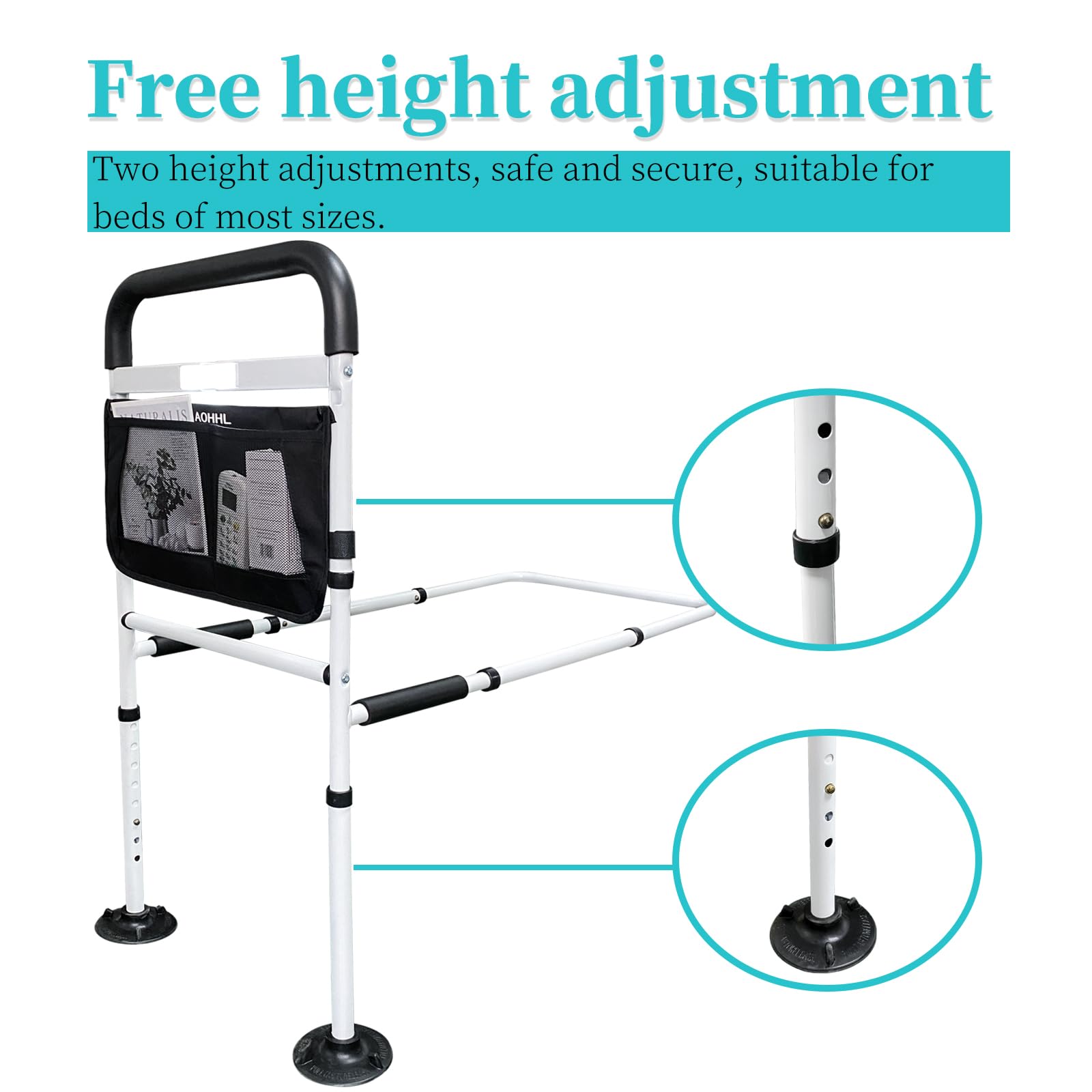 Bed Rails for Elderly Adults Safety with Motion Light Adjustable ...