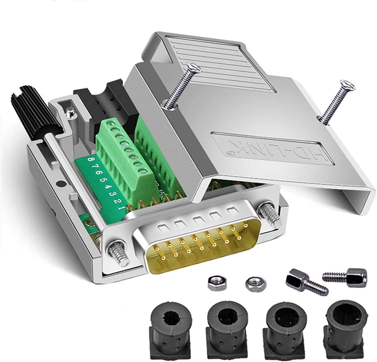 Db15 Male Metal Solderless Serial Adapter To 15 Pin Connector ...