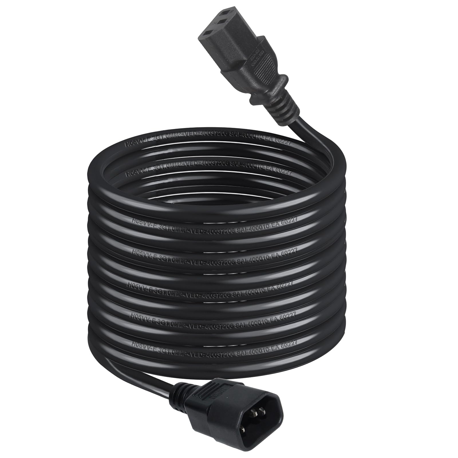 IEC Power Extension Cable Kettle Male to Female UPS Lead C13 - C14 ...