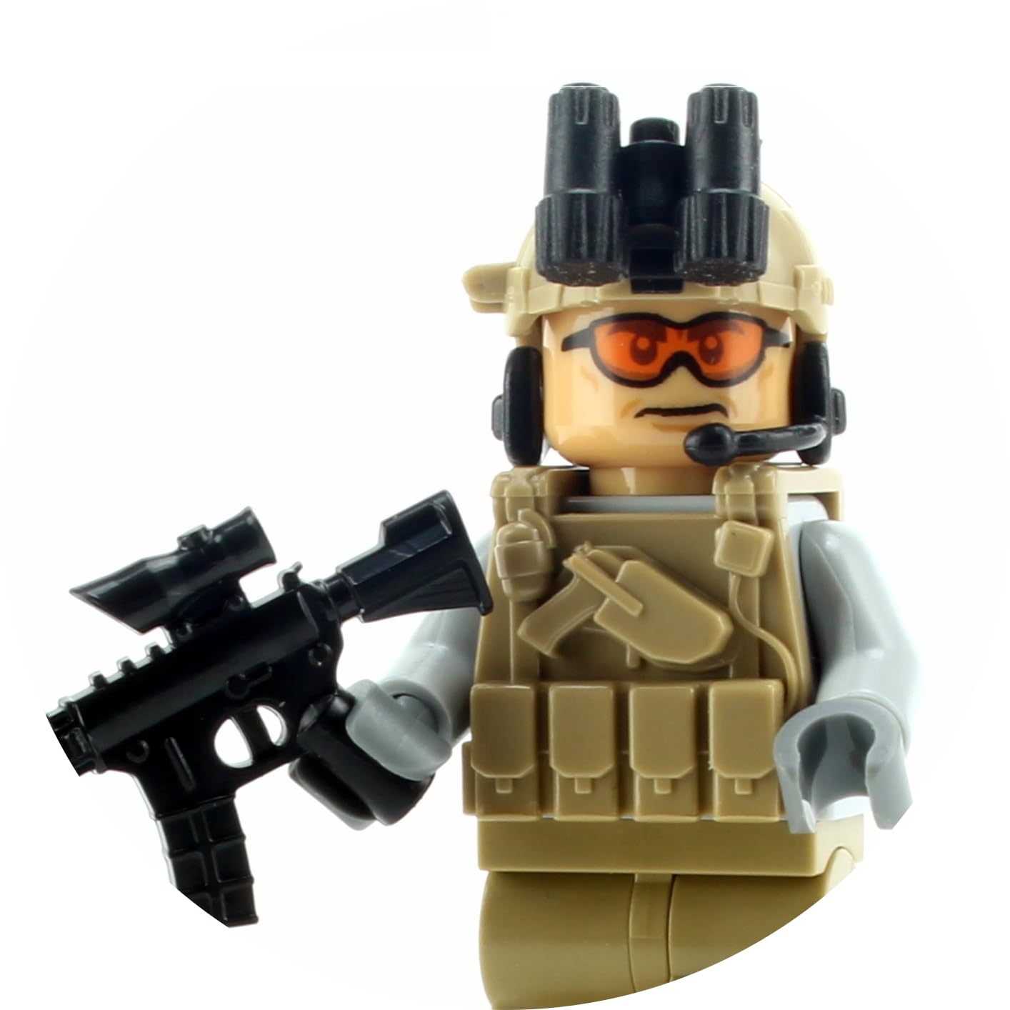 Amazon.com: Battle Brick Tan Army Soldier Custom Minifigure ...