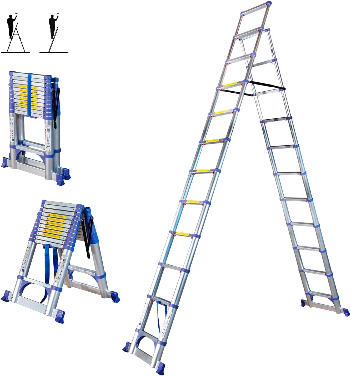 Escabeau 12 marches telescopique EXTENDACT12, Echelle telescopique 3.5m ...