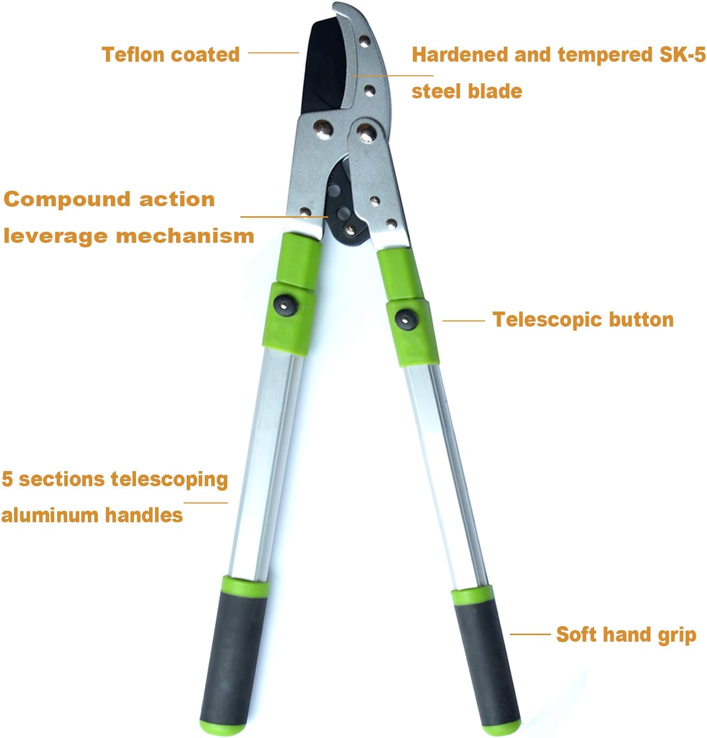 Compound Action Up to 2-inch Capacity Anvil Hedge Clippers Ergonomic ...