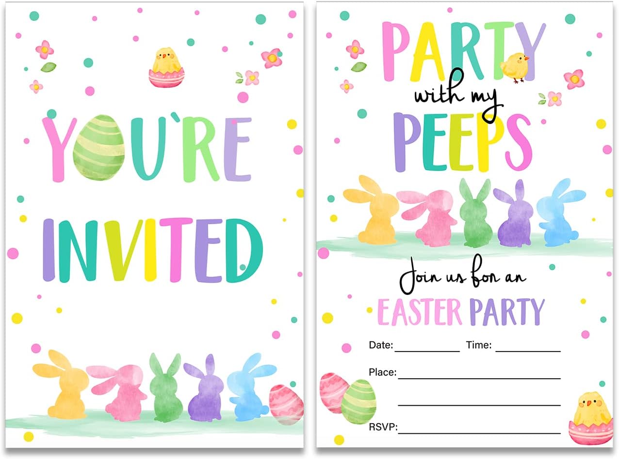Amazon.com : Easter Egg Hunt Party Invitations with Envelopes Set of 20 ...