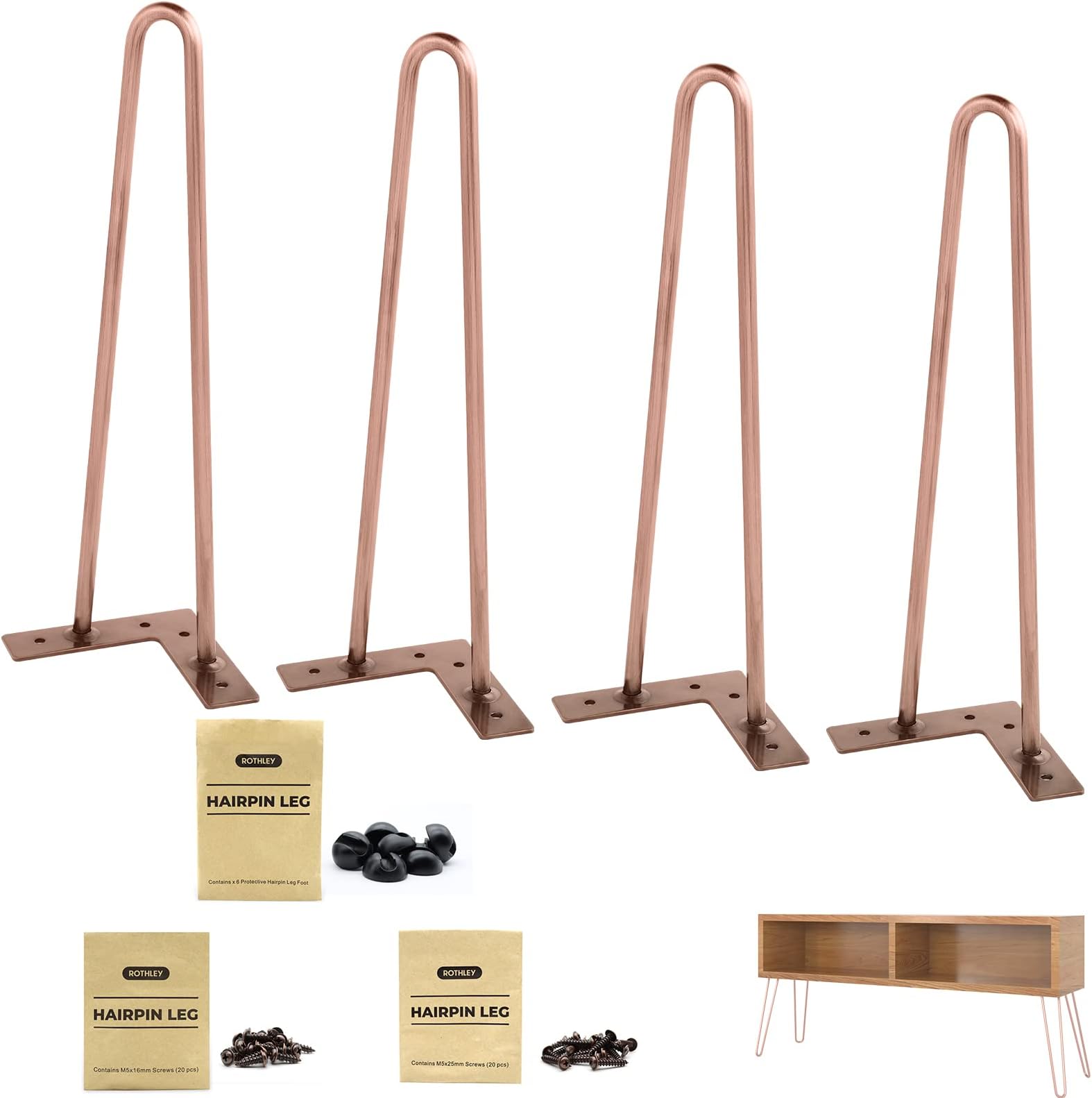 Amazon.com: AKB Hardware 4 pcs Set Straight Wood Furniture Legs, Sofa ...
