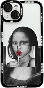 Amazon.com: Great Art Aesthetic David Mona Lisa Clear Phone Case for iPhone 15 14 13 12 11 Pro ...