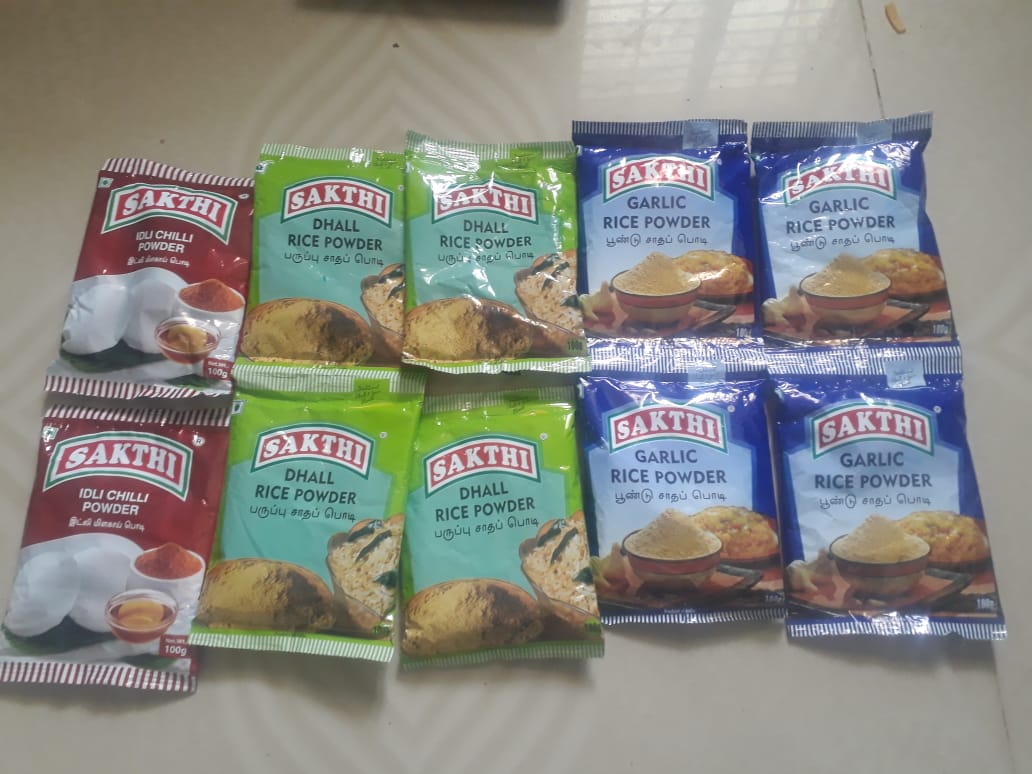 SAKTHI 100g Chilly Chutney Powder (Pack of 1) + 100g Dhal Rice Powder ...