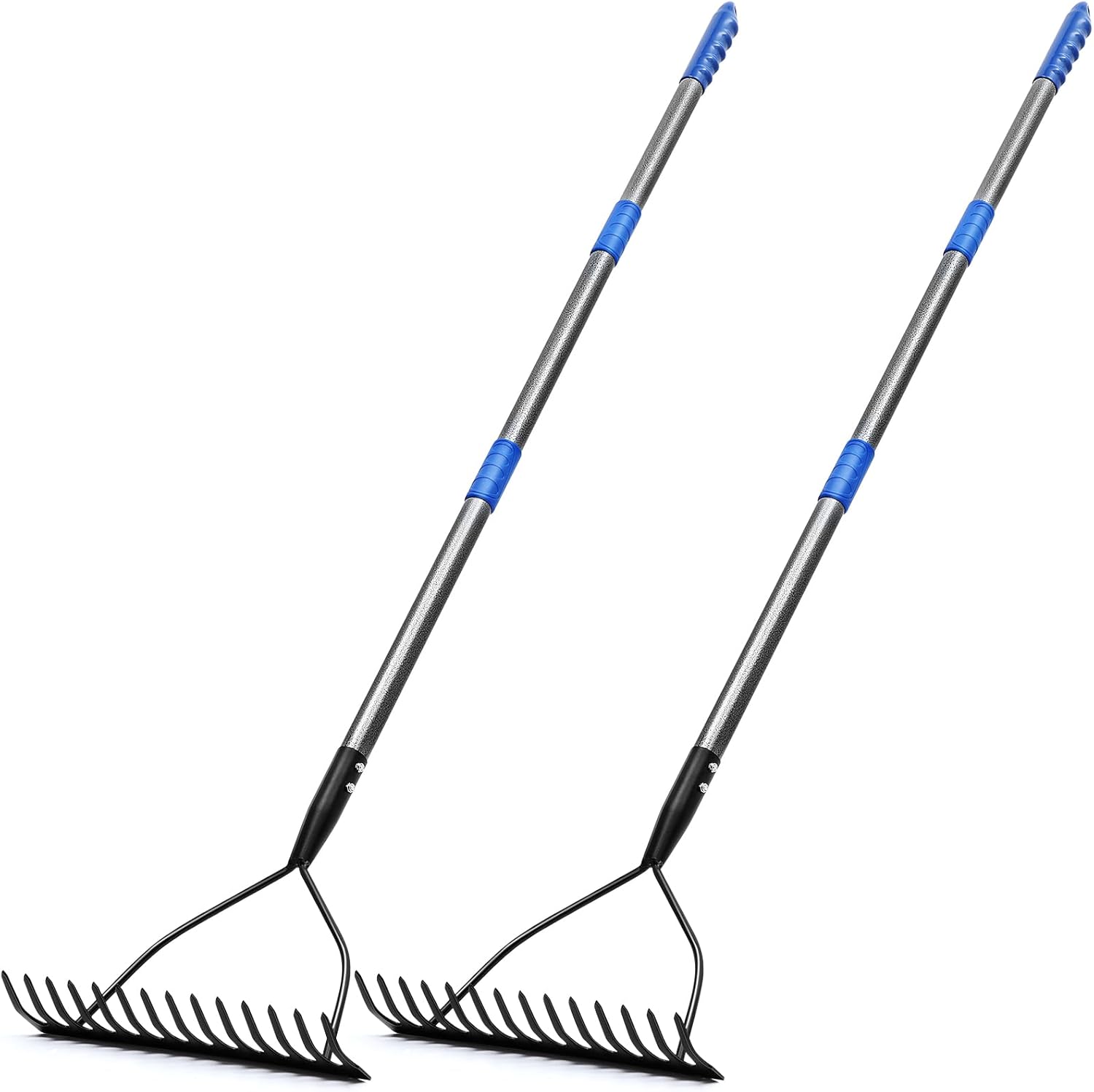 Amazon.com : Leriton 2 Pcs Garden Rake - 60 Inch Metal Heavy Duty Bow ...