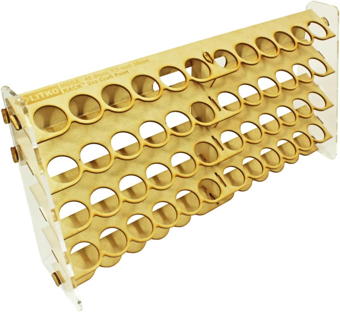 Amazon.com: LITKO Acrylic Craft Paint Organizer Storage Rack 2oz Bottle ...