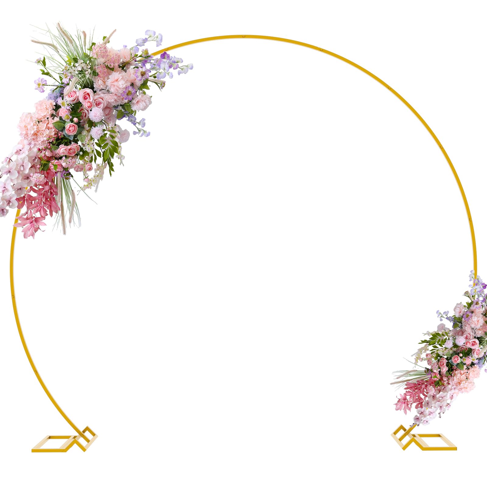 Snapklik.com : 8FT Gold Round Backdrop Stand Metal Circle Balloon Arch ...