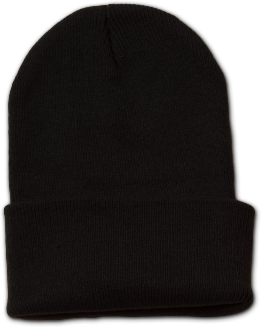 TOP HEADWEAR Long Cuff Beanie Cap, Black at Amazon Men’s Clothing store ...