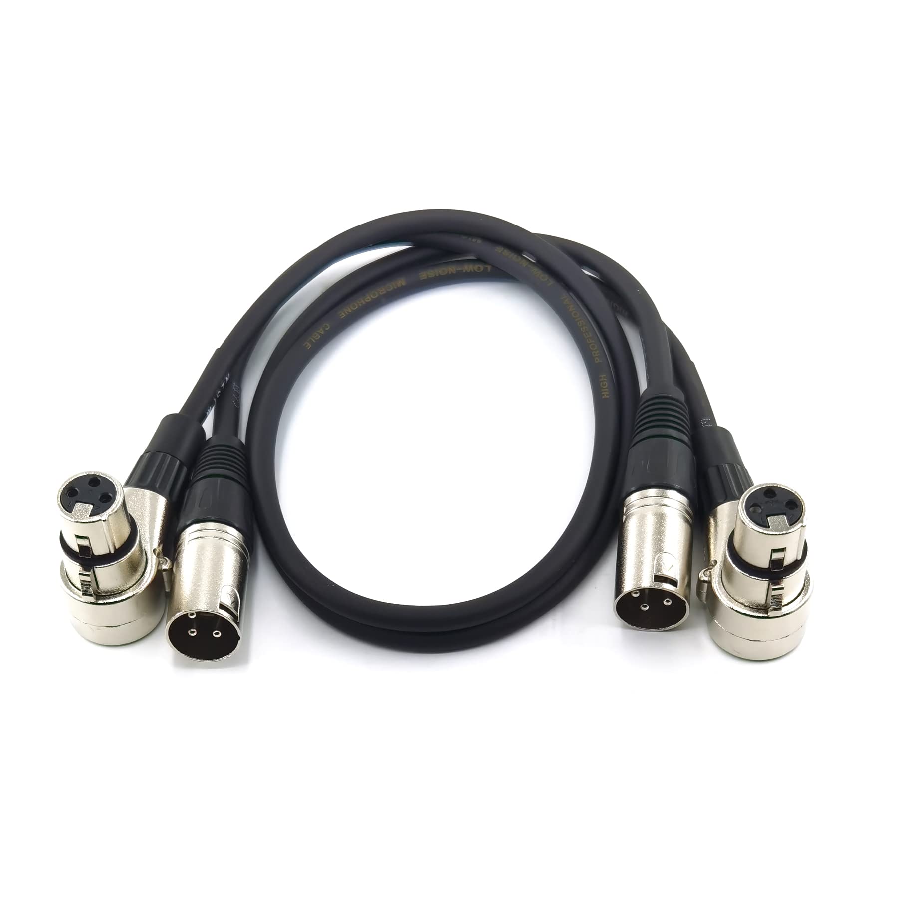 Snapklik.com : WJSTN Right-Angle Female To Straight Male XLR Plug Cable