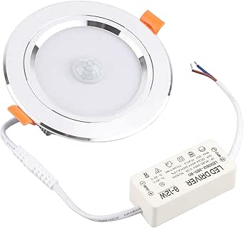 9W LED Recessed Ceiling Light, Round 18LED Infrared Motion Sensor ...