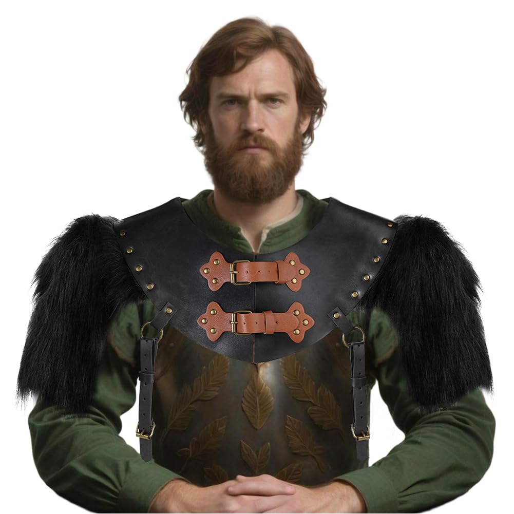 JNGUOSICN Faux Fur Shawl Wrap for Men Medieval Fur Cloak Cape Shoulder ...