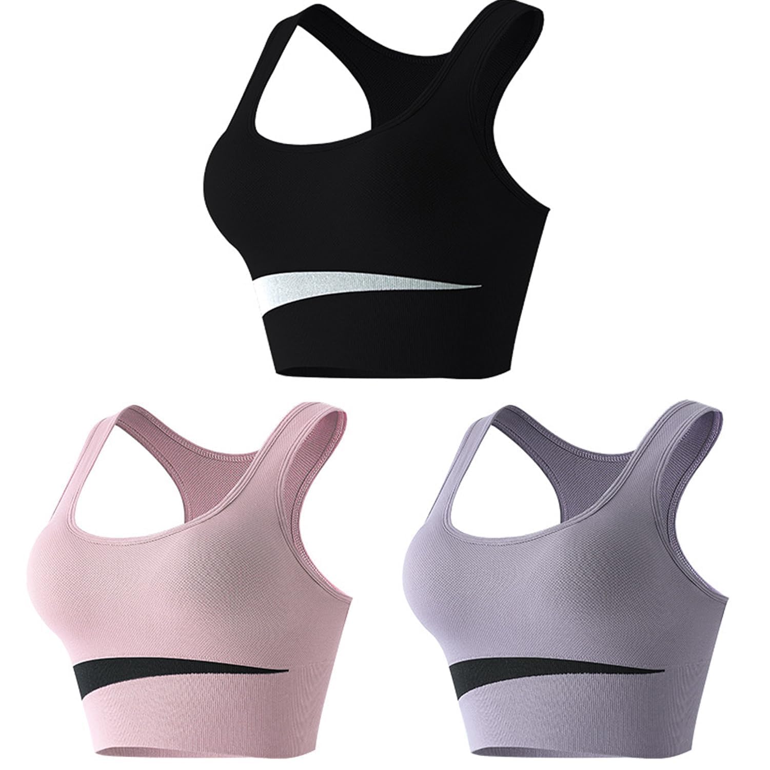 HAKUKU 3 Piezas Brasieres Deportivos Mujer, Copas Acolchadas Extraíbles ...