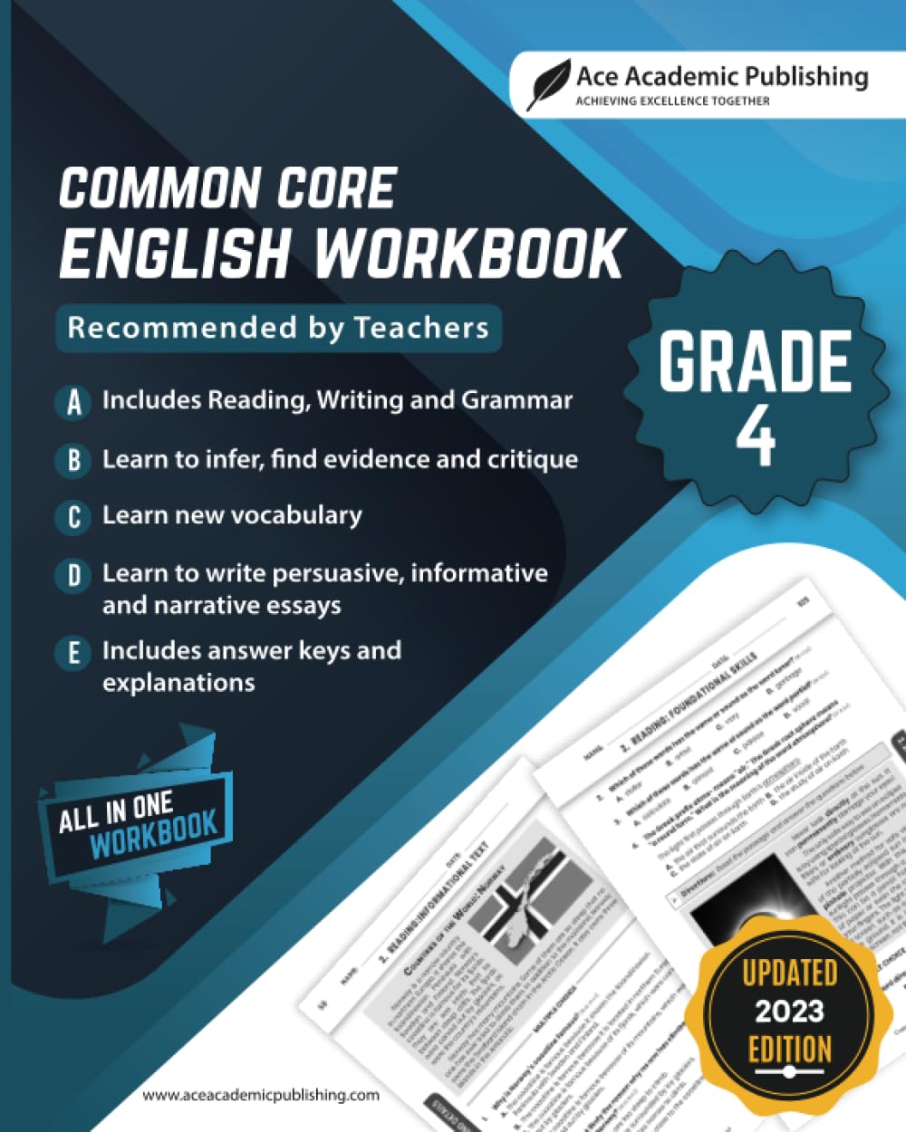 Common Core English Workbook: Grade 4 English: Publishing, Ace Academic ...