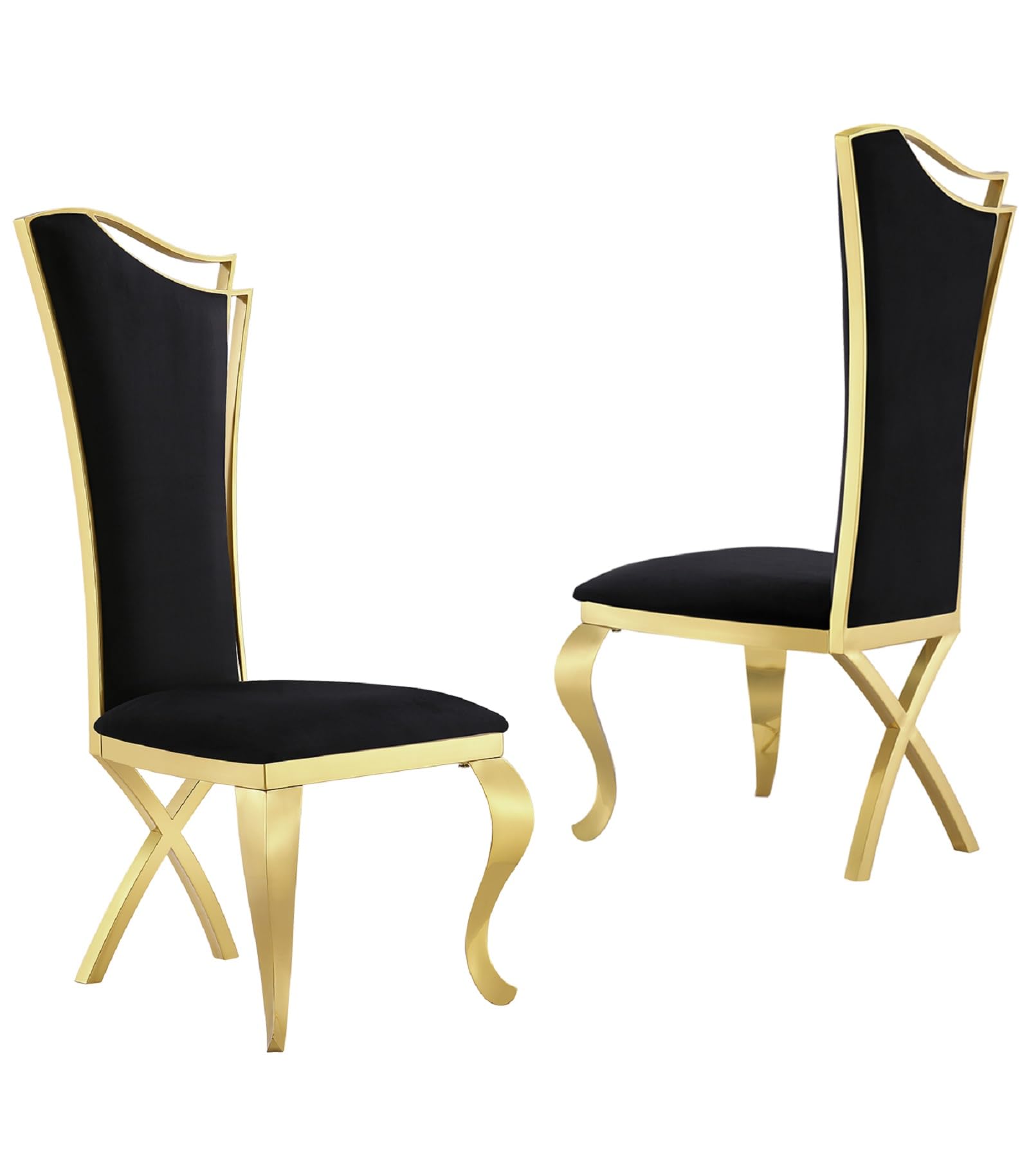 Amazon.com - ACEDÉCOR Black and Gold Dining Chairs Set of 2, Classic ...