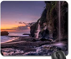 Amazon.com : waterfalls on seaside cliffs at twilight Mouse Pad ...