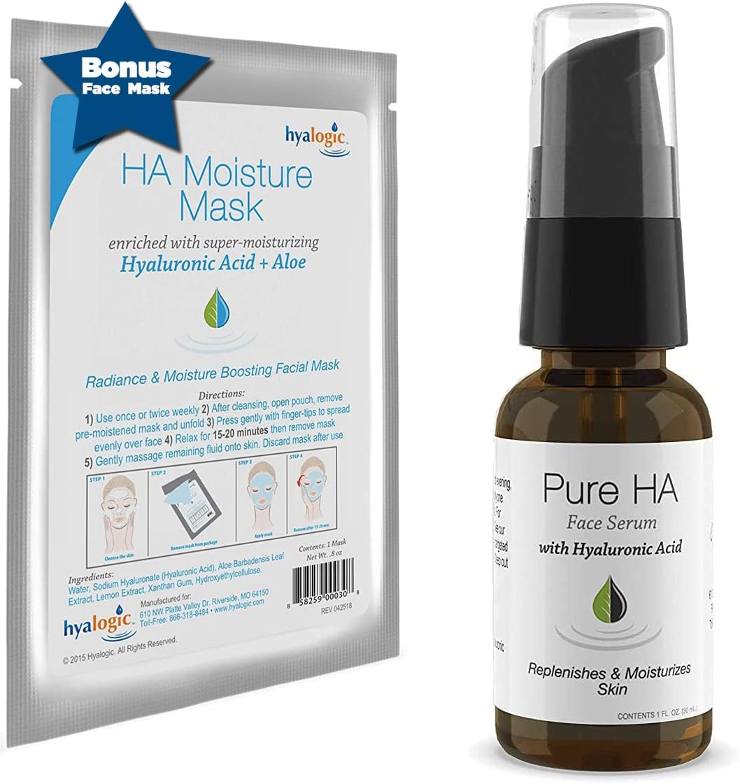 Amazon.com : Hyalogic Pure HA Face Serum 1 oz And 1 Hyaluronic Acid ...