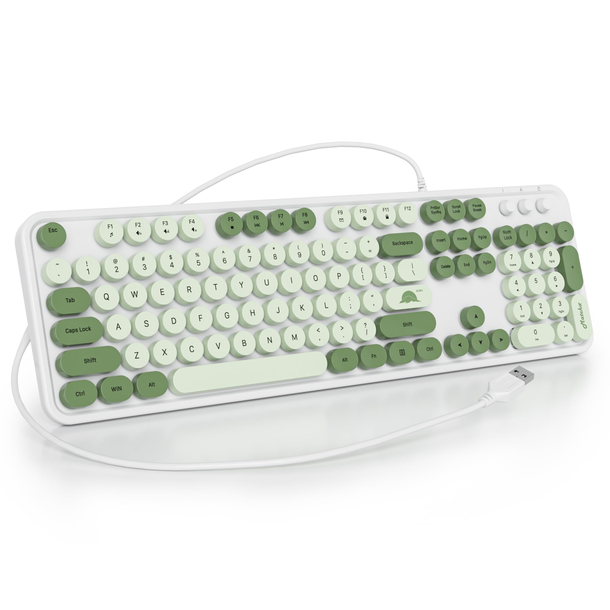 SOLIDEE Wired Membrane Keyboard 100% with Floating Round Keys,Full Size ...