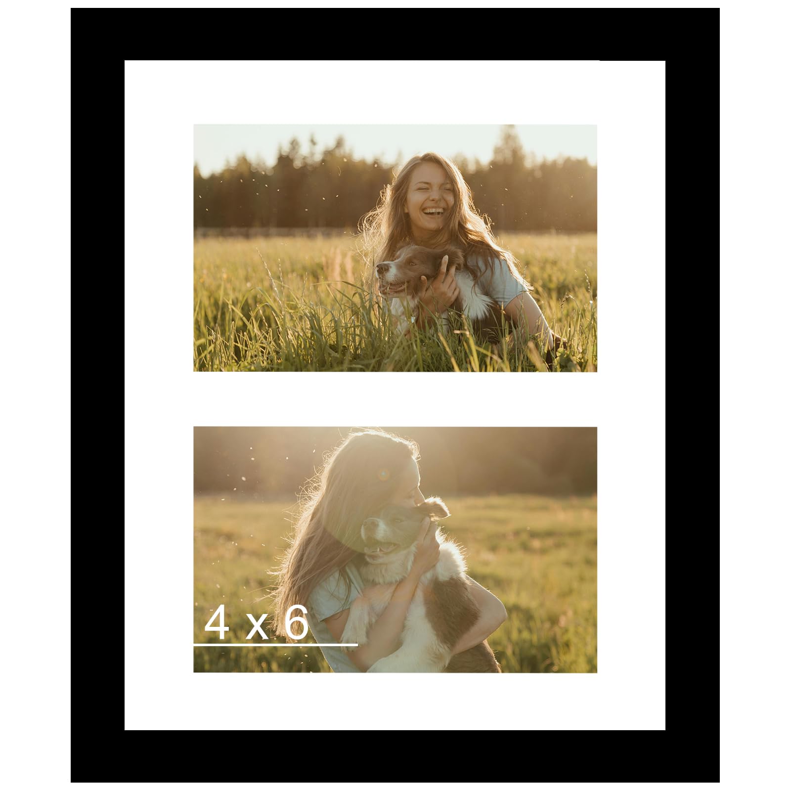 Amazon.com - QOTIB 8x10 Collage Picture Frame Black, Display 2 Pcs 4x6 ...