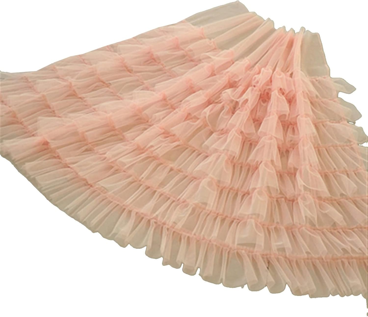 Amazon.com: 8-Layer Big Ruffle Lace Fabric Baby Pleated Mesh Lace ...