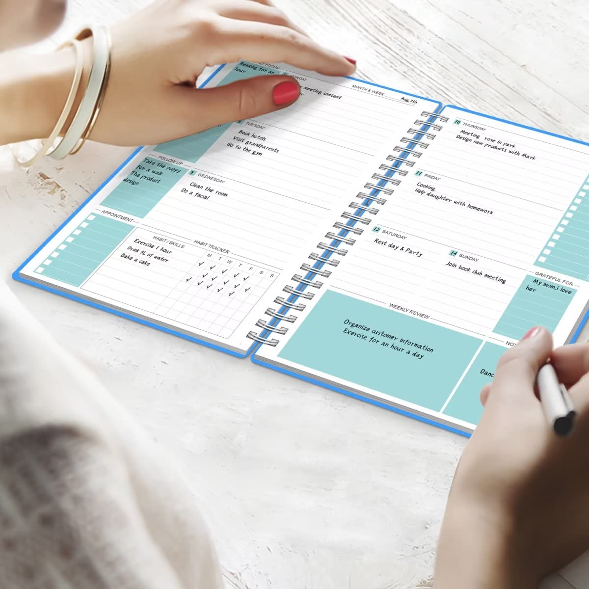 Weekly Monthly Planner Undated, Regolden-Book Medium Weekly Goals ...