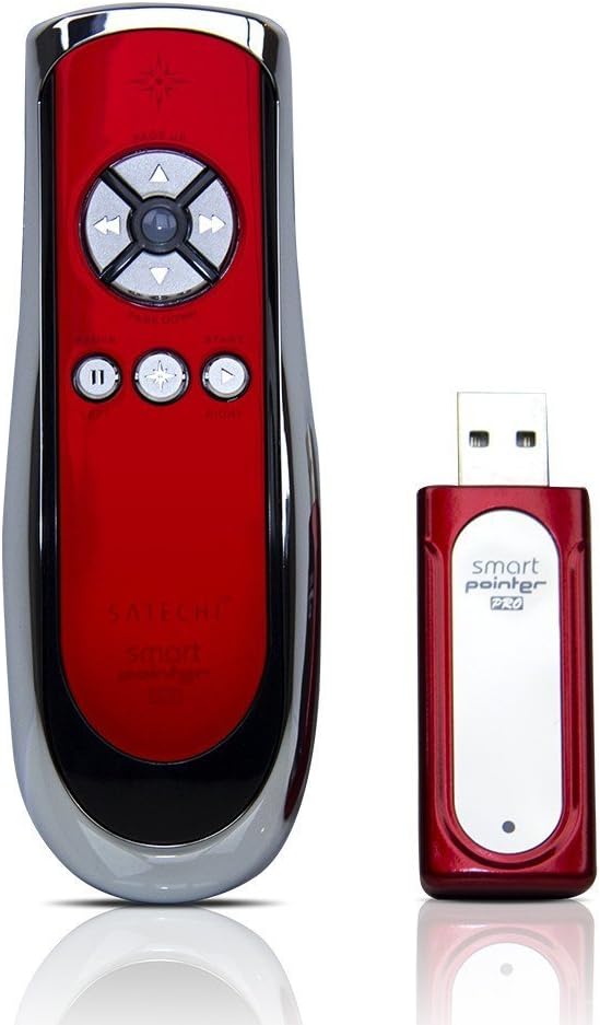 Duronic SP400 (Red/Chrome) Smart-Pointer 2.4Ghz RF Wireless Presenter ...