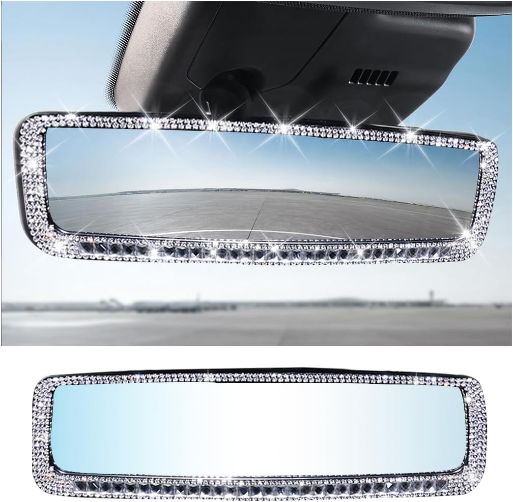 Amazon.com: LivTee Bling Car Rearview Mirror, Decorations Rear View ...