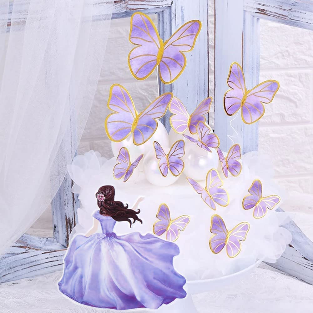 Buy 75pcs Butterfly Cake Toppers, Butterfly Happy Birthday Cake Toppers ...