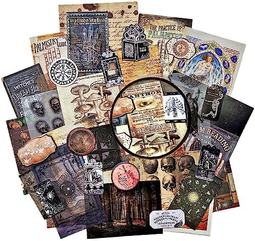 Vilikya Dark Academia Junk Journal Supplies, Vintage Skull Decoupage ...