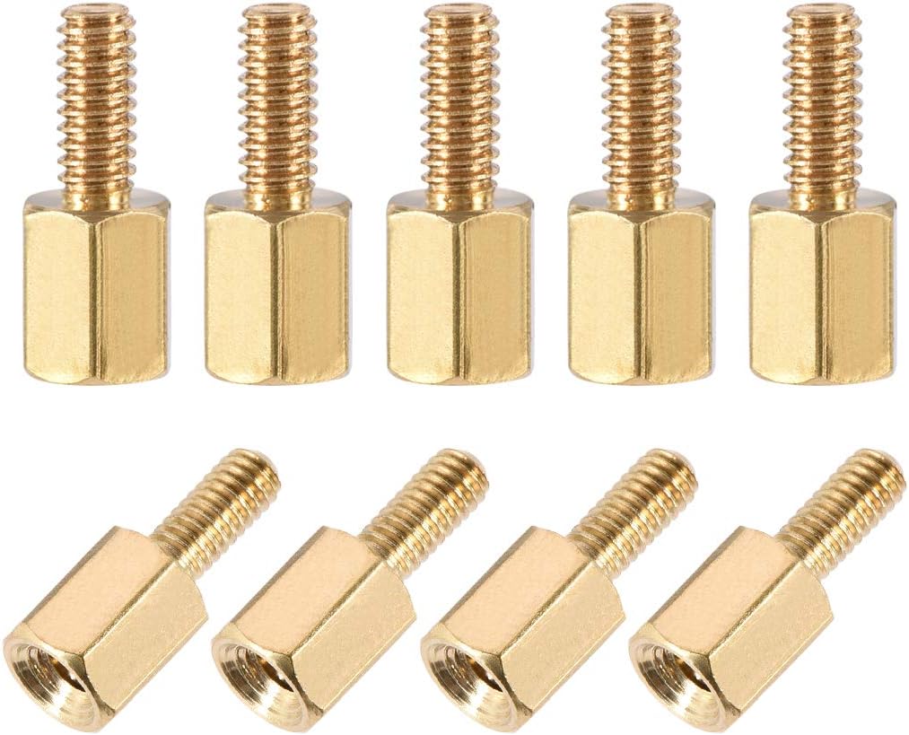 uxcell M2.5x6mm+6mm Male-Female Brass Hex PCB Motherboard Spacer Standoff for FPV Drone ...