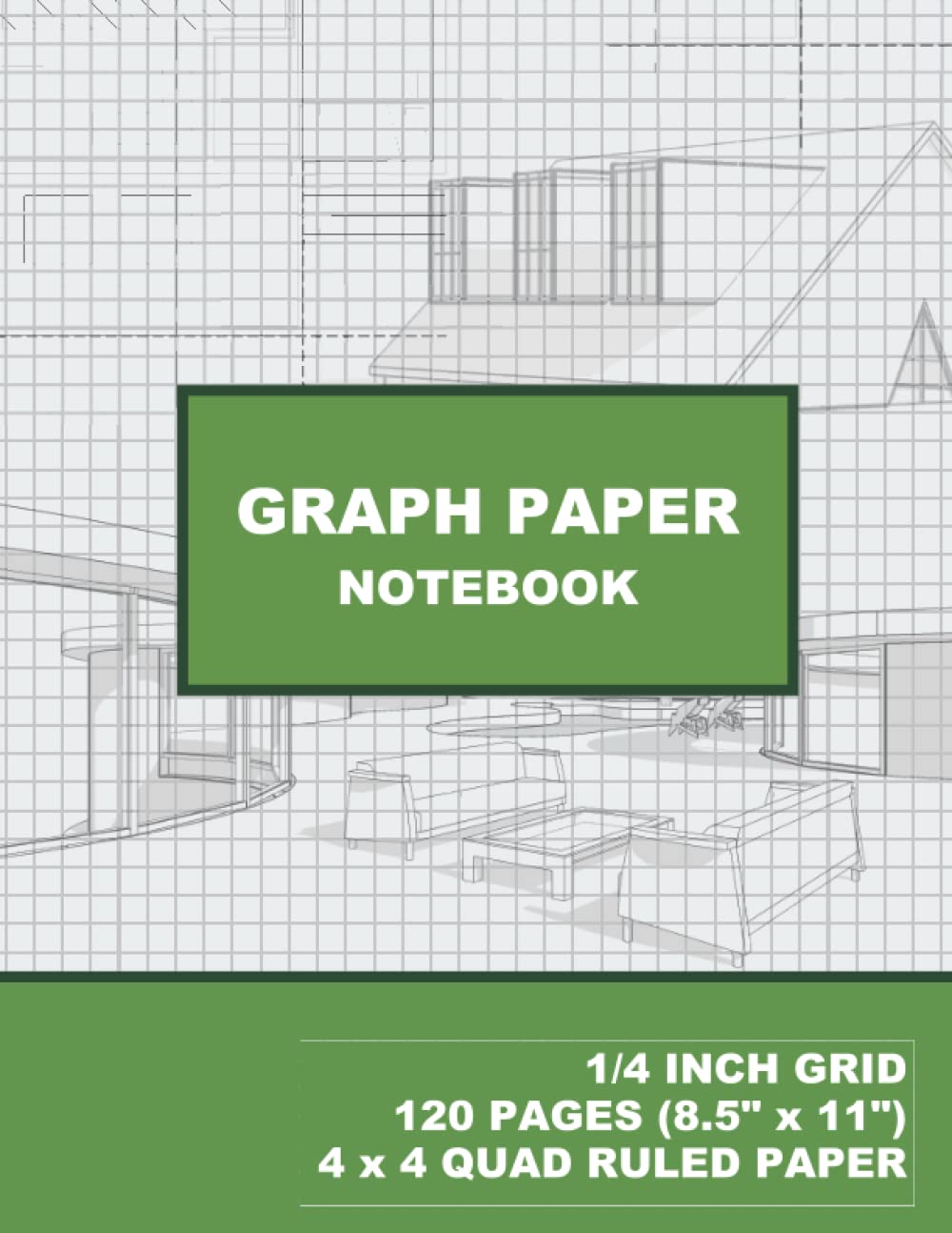 Graph Paper Notebook (1/4 Inch Grid) - 8.5" x 11" - 120-Page (White) 1/ ...