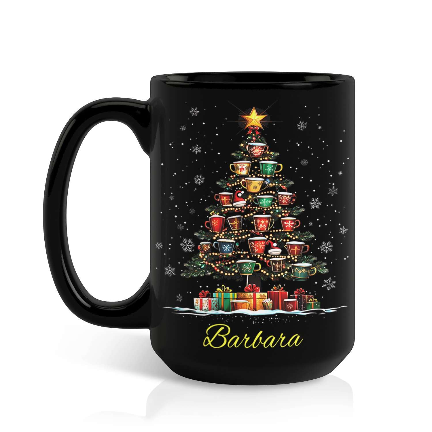 Amazon.com: Christmas Mug Tree Design Cup, Personalized Holiday Ceramic ...