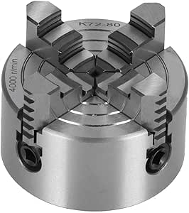 4-Jaw Metal Lathe Chuck, Manual Lathe Chuck, with Wrench and Screws K72 ...