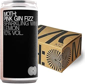 MOTH: Pink Gin Fizz Cocktails Ready To Drink Pre-Mixed Cans, 12 x 200ml ...