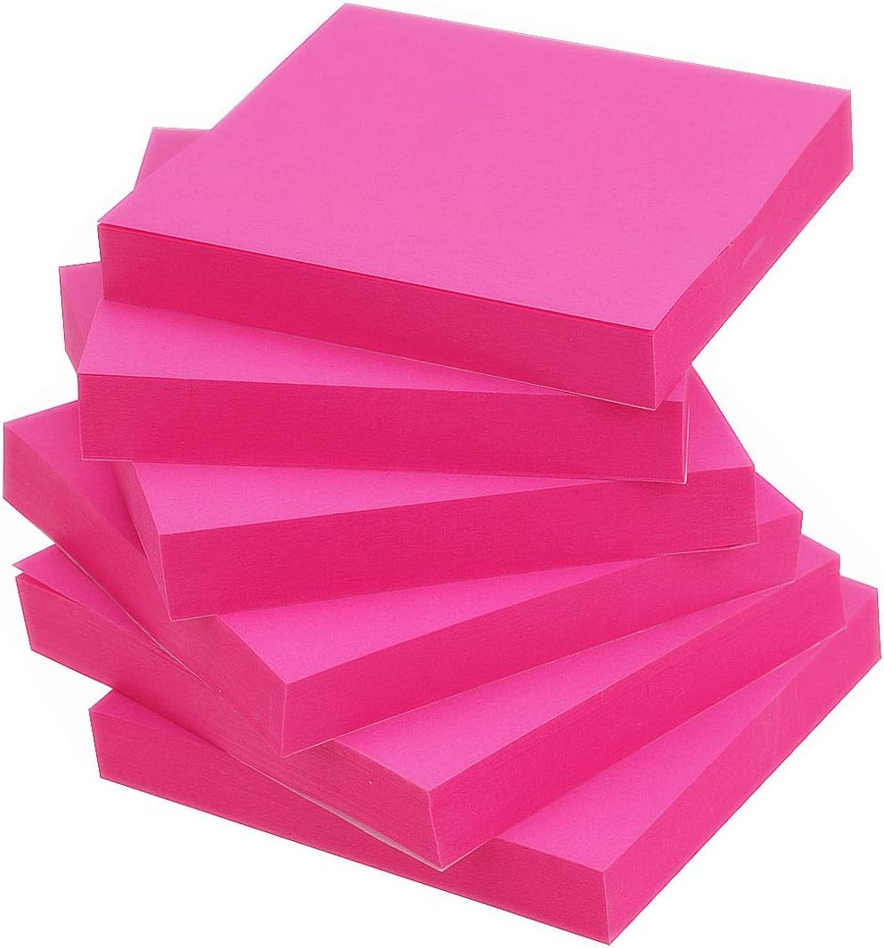 Early Buy Sticky Notes 3x3 Self-Stick Notes Rose Red Color 6 Pads, 100 ...