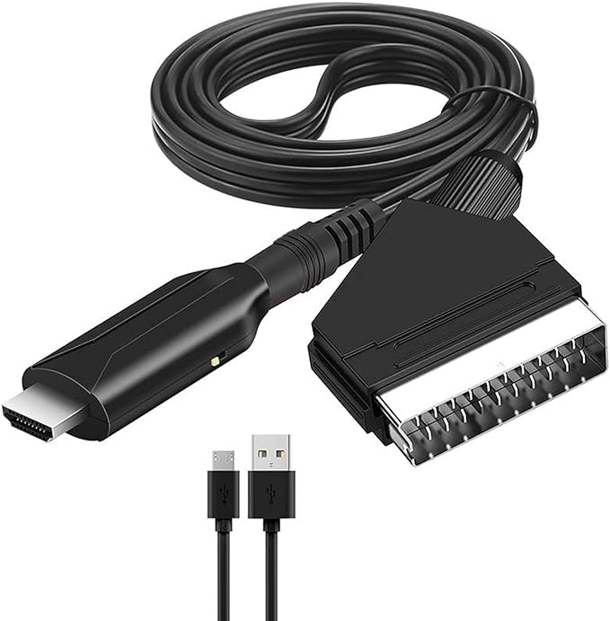Scart to HDMI Adapter with USB Power Cable - Full HD 1080P Video and ...
