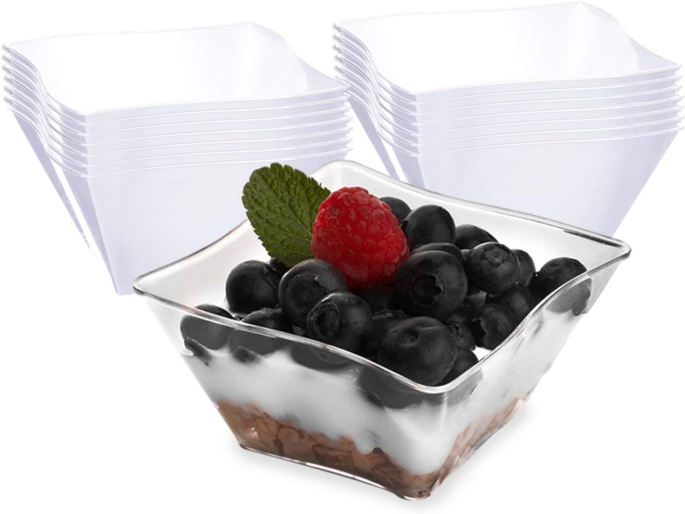 Amazon.com: Elegant Disposable Plastic Bowls 120 Pcs - 14 oz Heavy Duty ...