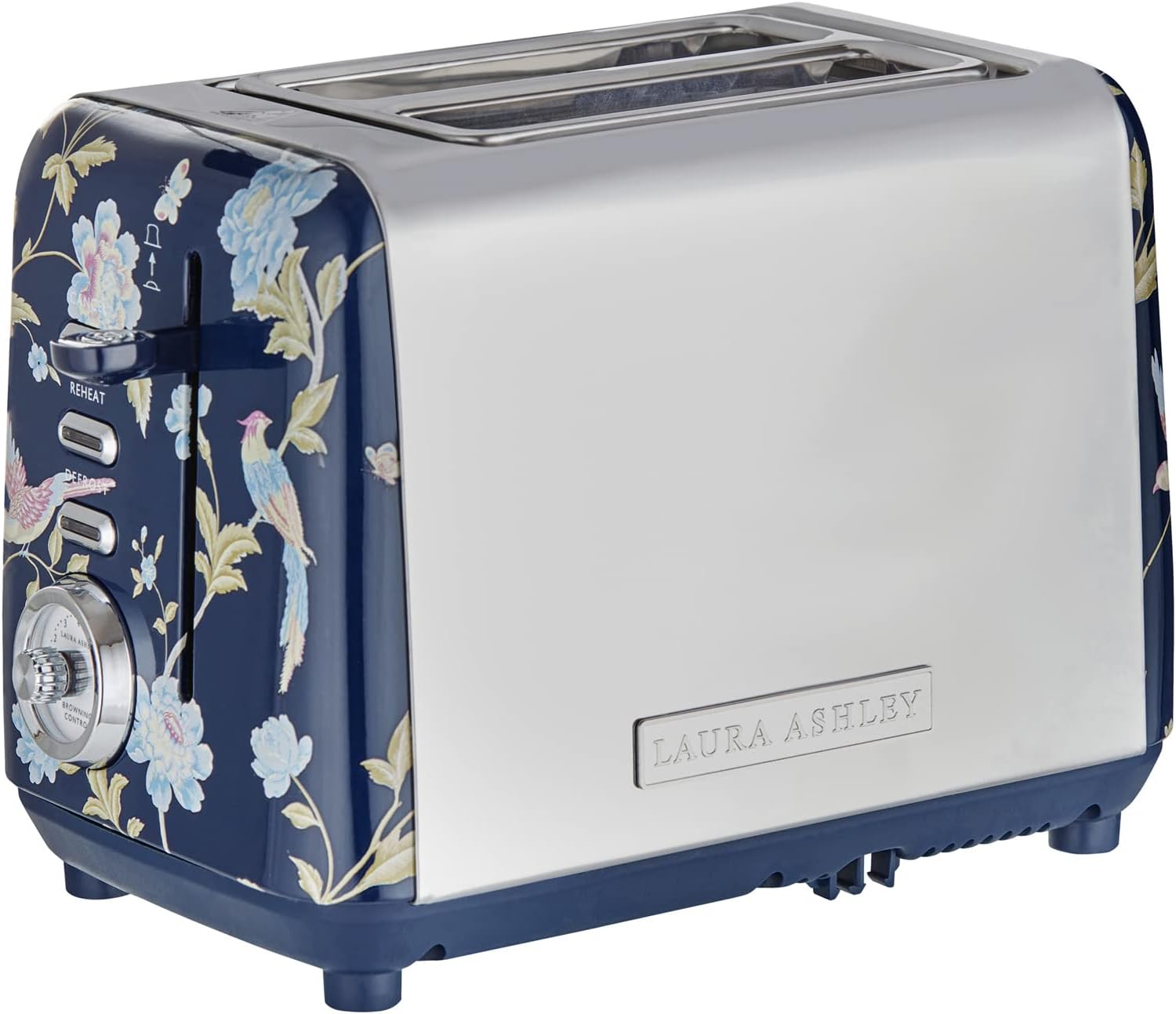 Laura Ashley Elveden Navy Stainless Steel Toaster 2 Slice By VQ - Multi ...