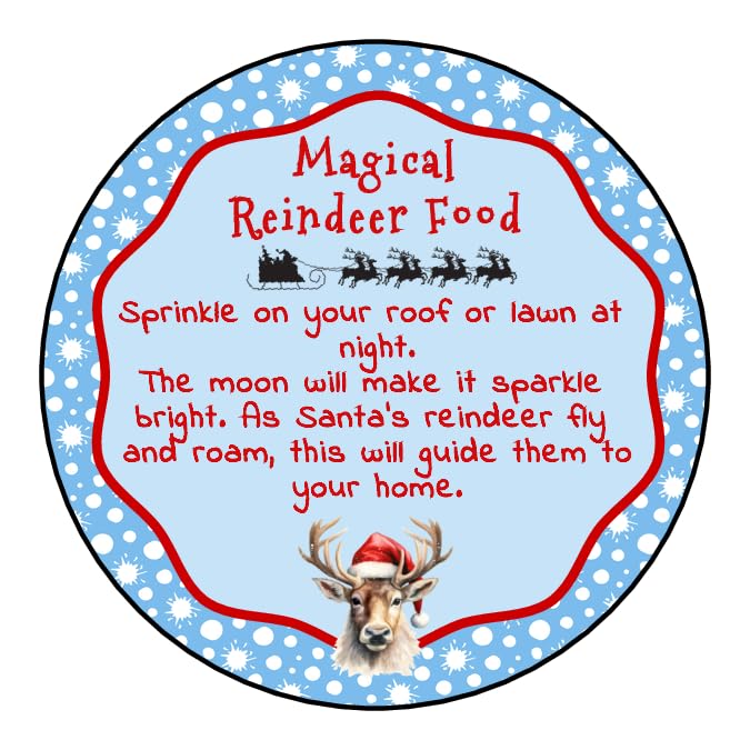 Amazon.com: 40 Christmas magic reindeer food stickers, tags, labels ...