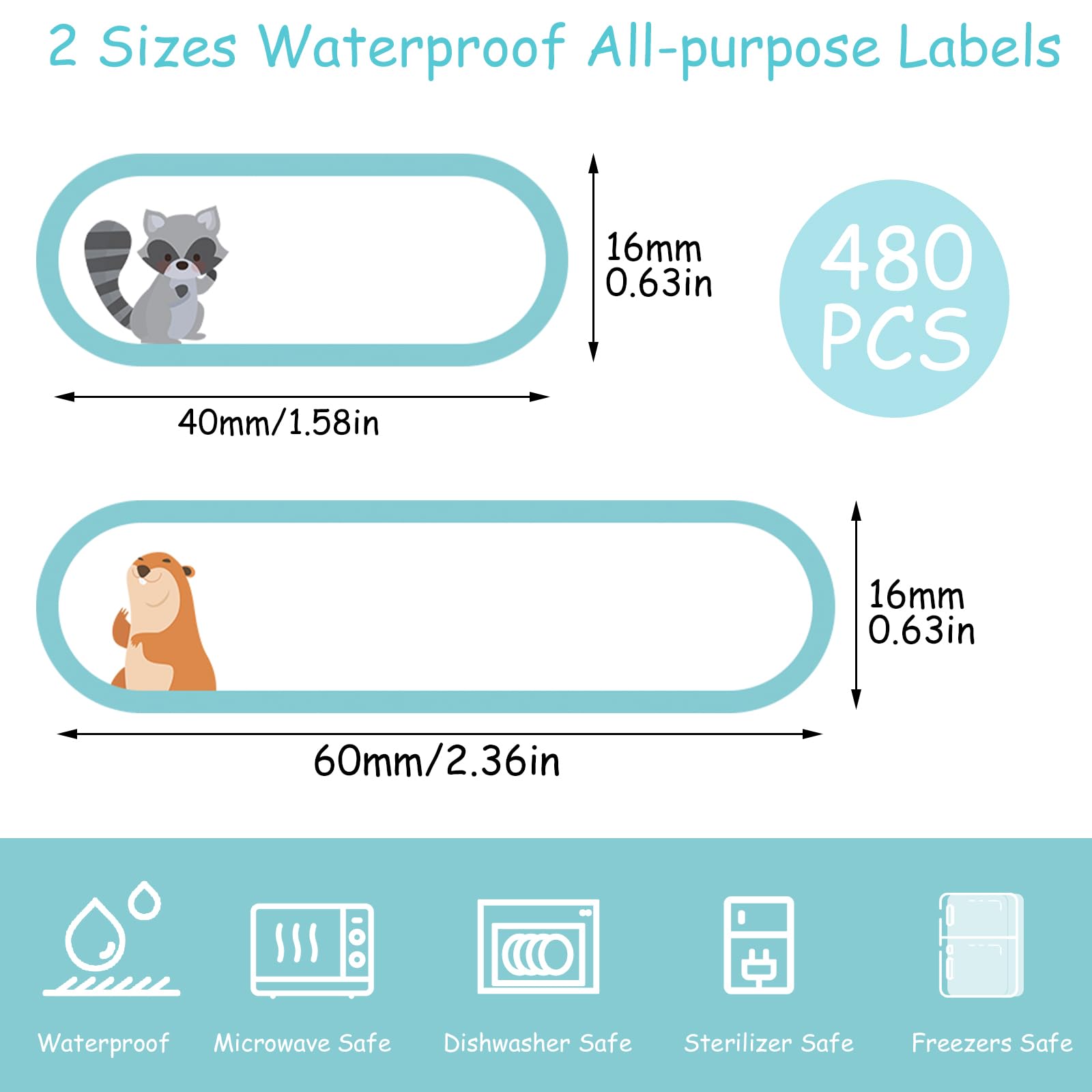 Snapklik.com : 480 Pcs Baby Bottle Labels For Daycare, Waterproof Name ...
