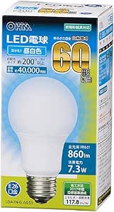 Amazon | LED電球 E26 60形相当 広配光 昼白色_LDA7N-G AG53 06-3084 | オーム（OHM） | LED電球 通販