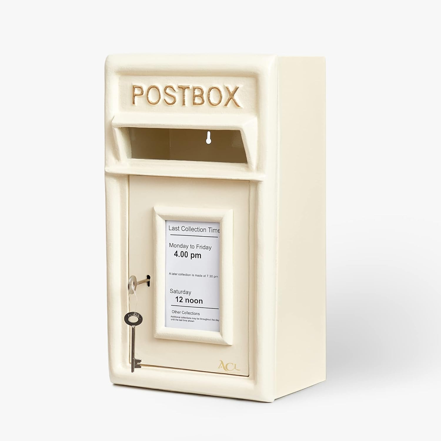 Amazon.com: ACL Royal Mail Post Box – White Mail Box with Lock – Wall ...