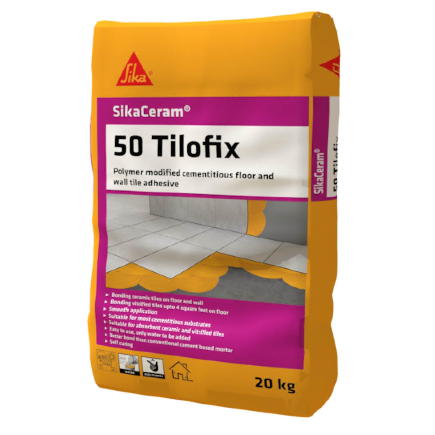 SIKA - Tile adhesive - SikaCeram-50 Tilofix - Floor and wall tile ...