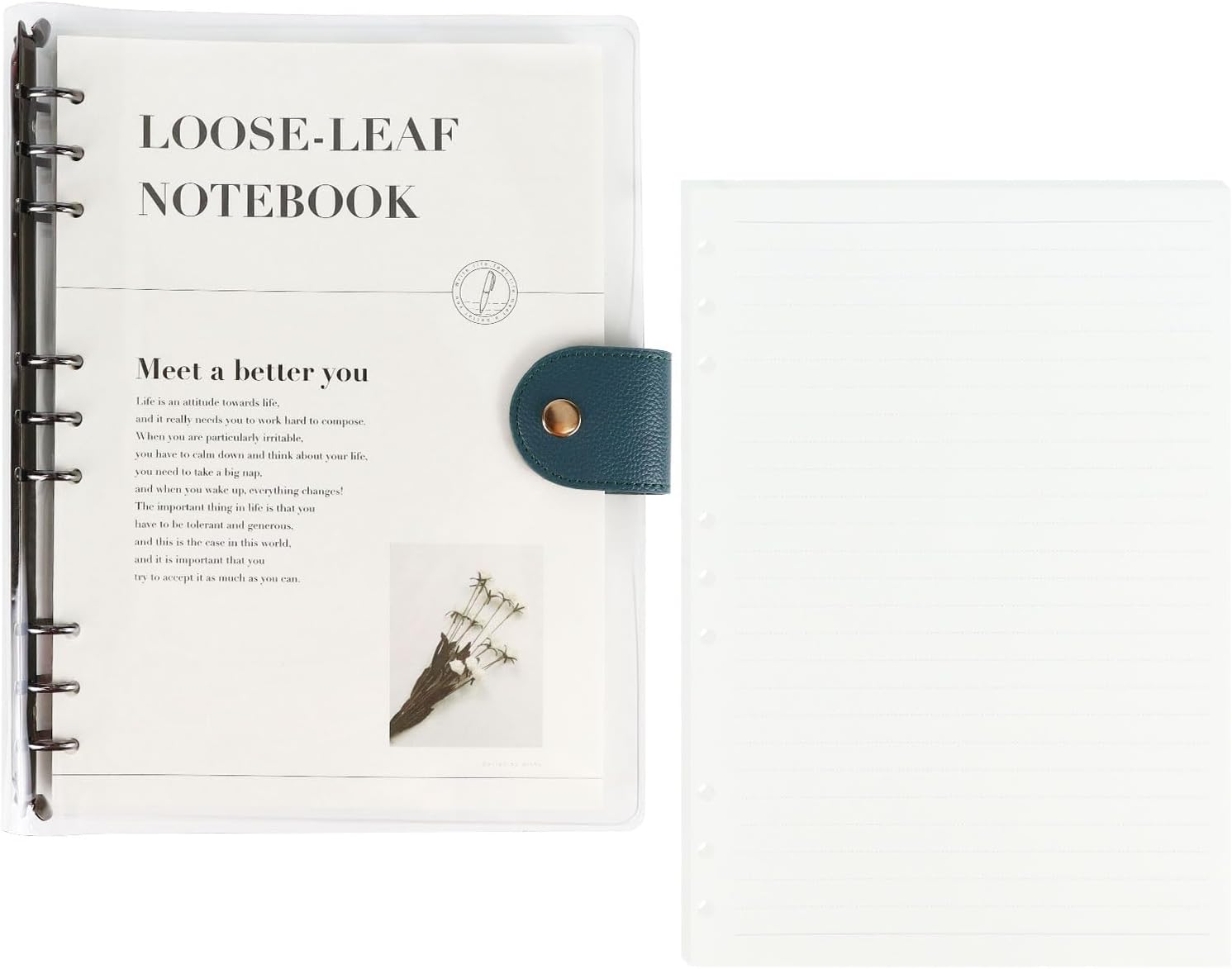 Amazon.com : B5 Clear Binder Cover, 9 Ring PVC Transparent B5 Binder ...