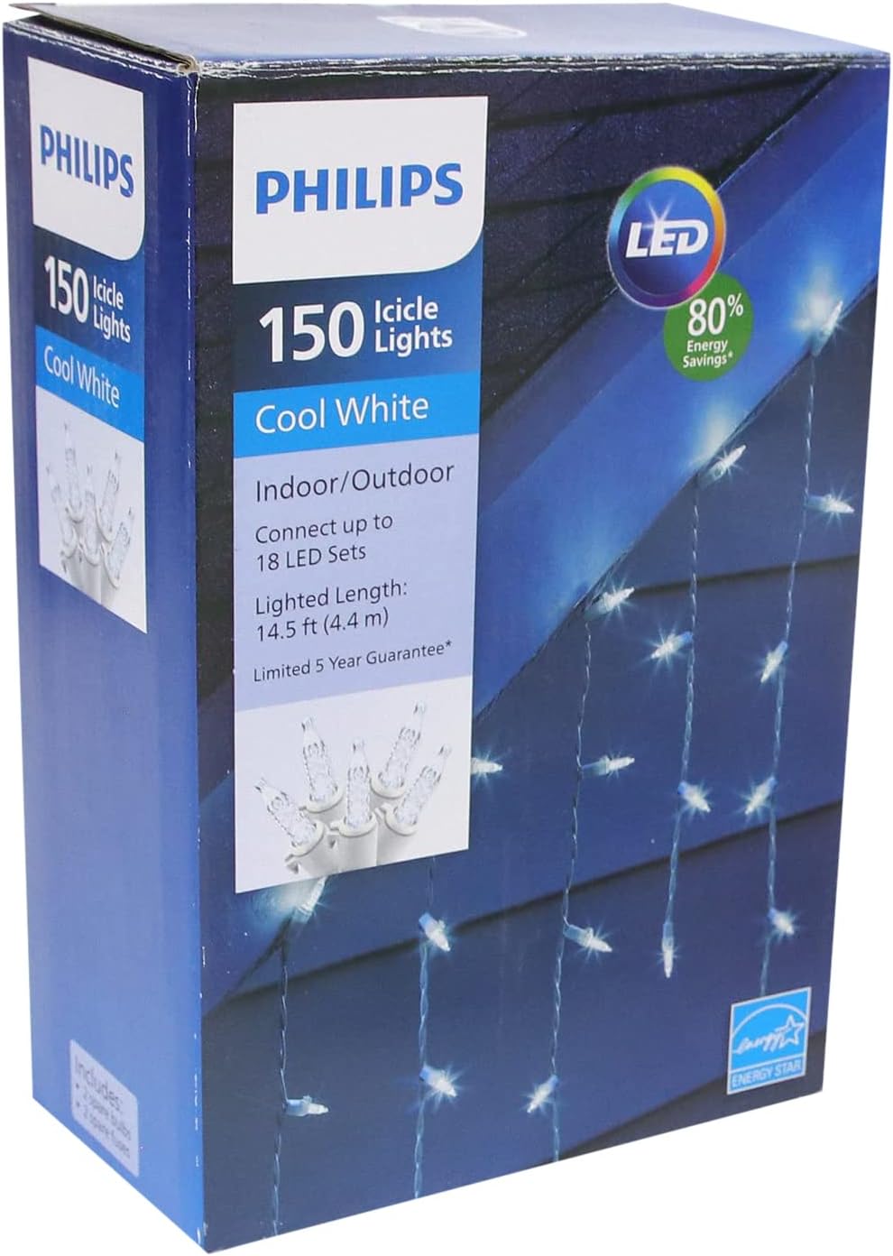 Philips Faceted Mini Icicle Lights - 150 Cool White Australia | Ubuy