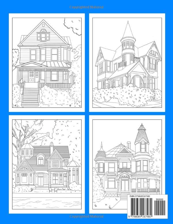 Snapklik.com : Victorian Homes Coloring Book: Victorian House Coloring ...